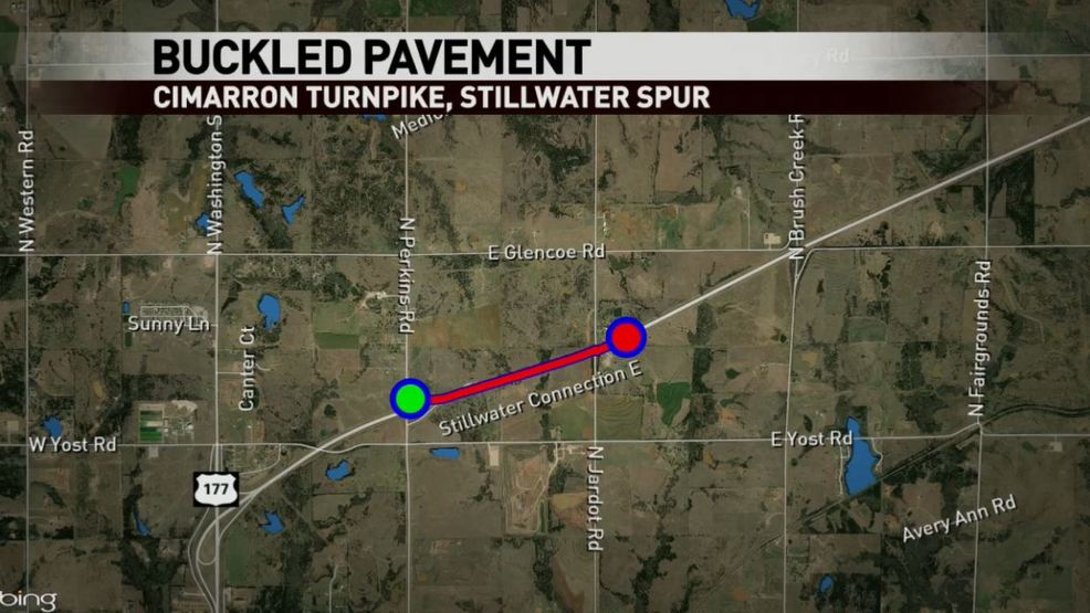 Heat buckles another portion of Cimarron Turnpike | KOKH