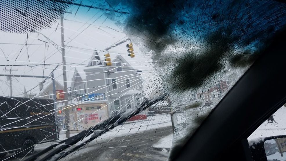 Man says chunk of snow fell from overpass, cracked windshield | WJAR