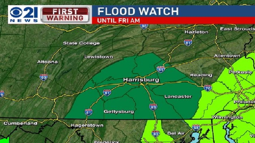 Flood watch issued for part of central PA | WHP